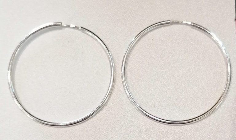Argolas em Prata 925 Com Diâmetro 4 cm